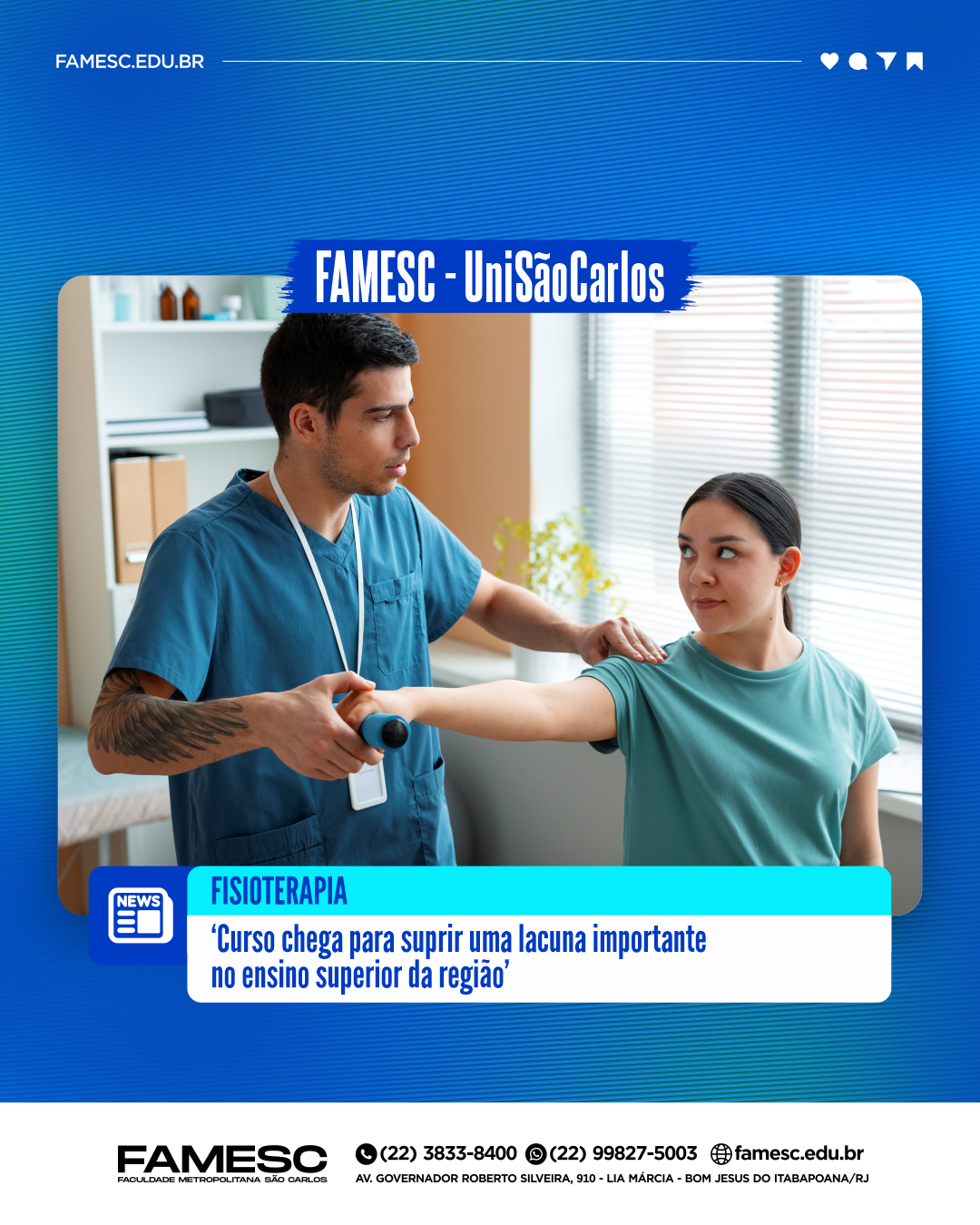 Famesc Unisãocarlos Lança Curso De Graduação Em Fisioterapia Famesc Faculdade